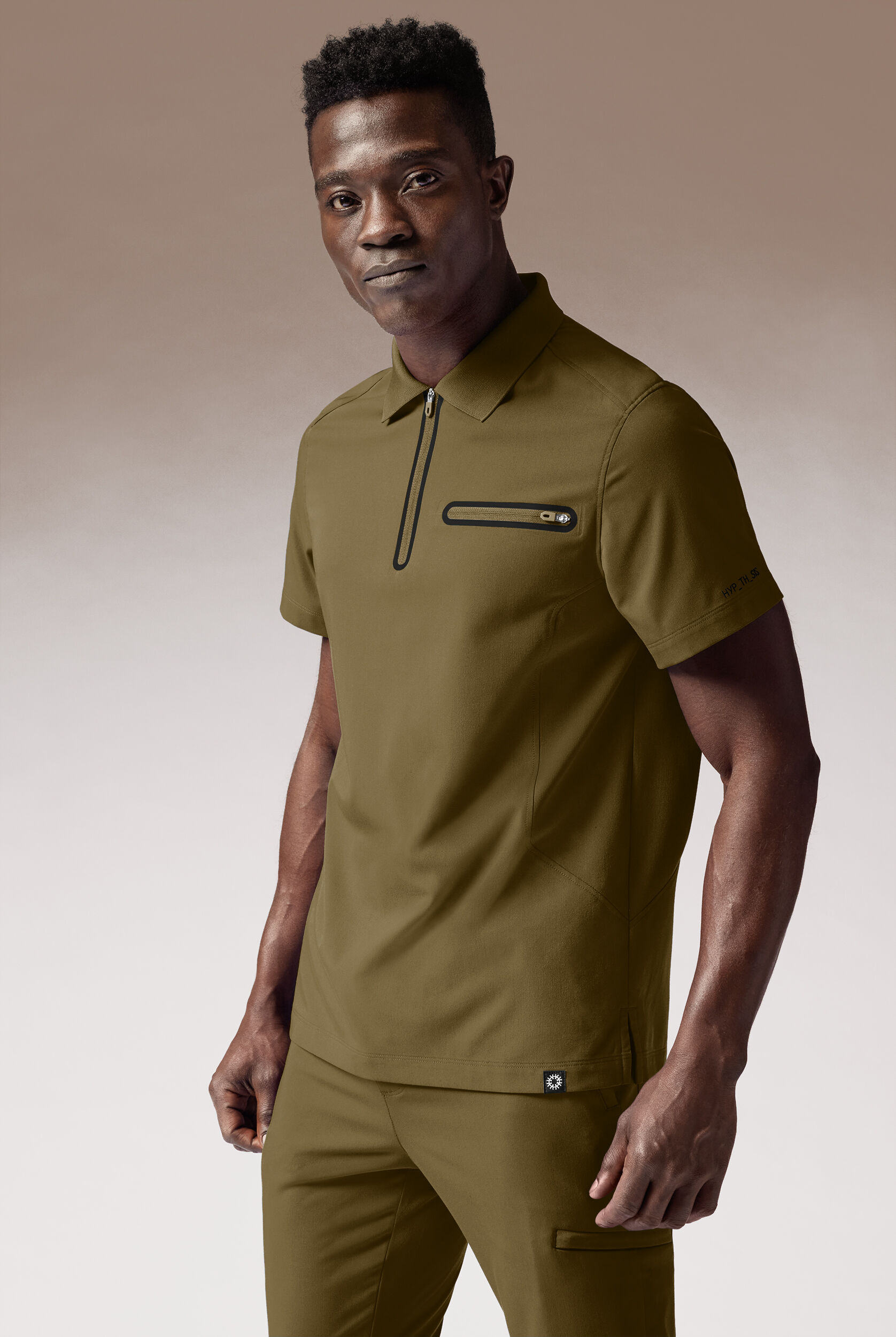Hypothesis Men's Contrast Placket Polo Scrub Top, Nursing Polos